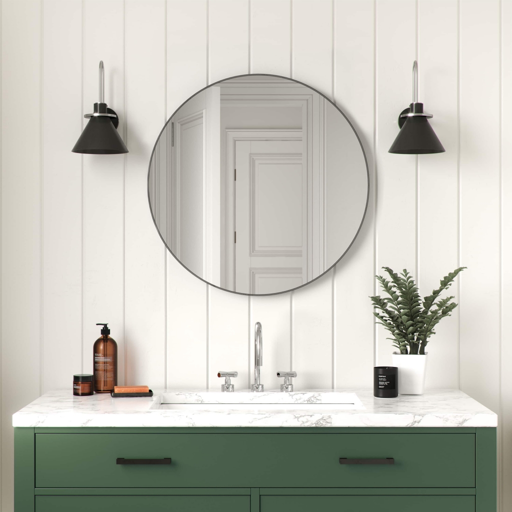 Metal Framed Round Mirror - Better Bevel - Made in USA