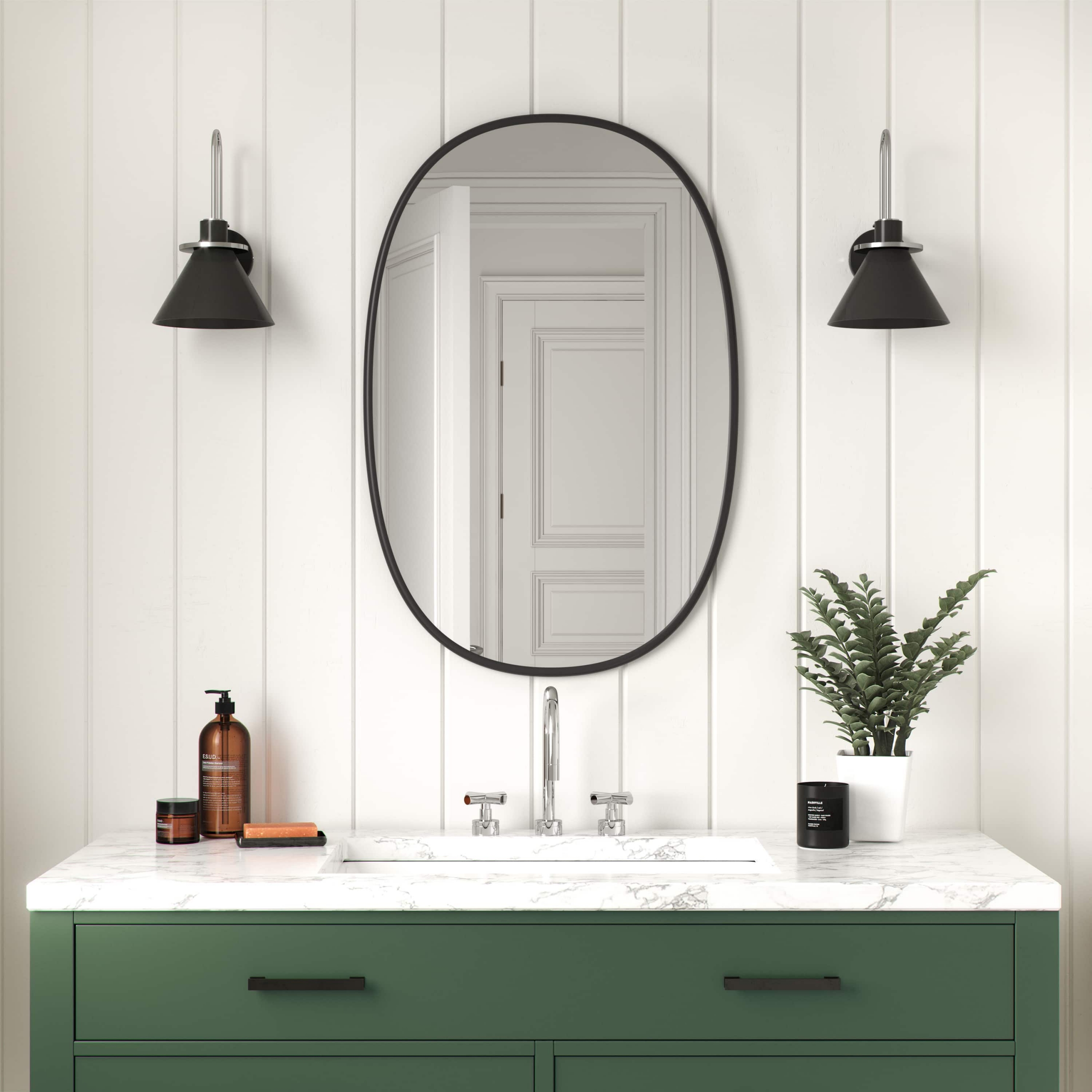 Rubber Framed Oval Mirror - Better Bevel - Made in USA