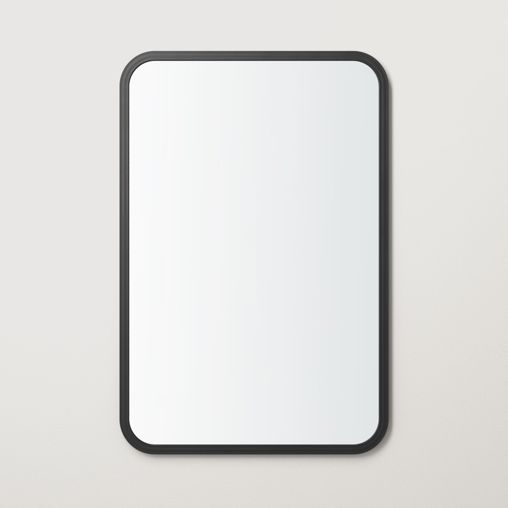 Rubber Framed Rounded Rectangle Mirror - Better Bevel - Made in USA