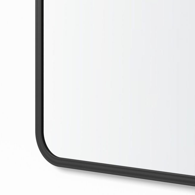 Rubber Framed Rounded Rectangle Mirror - Better Bevel - Made in USA