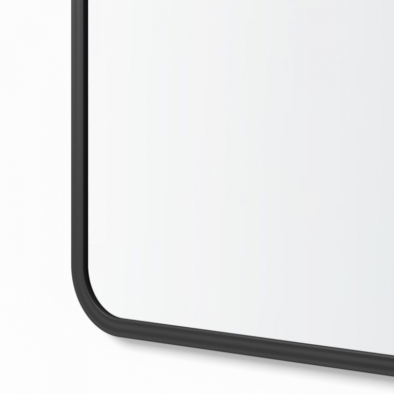 Rubber Framed Rounded Rectangle Mirror - Better Bevel - Made in USA