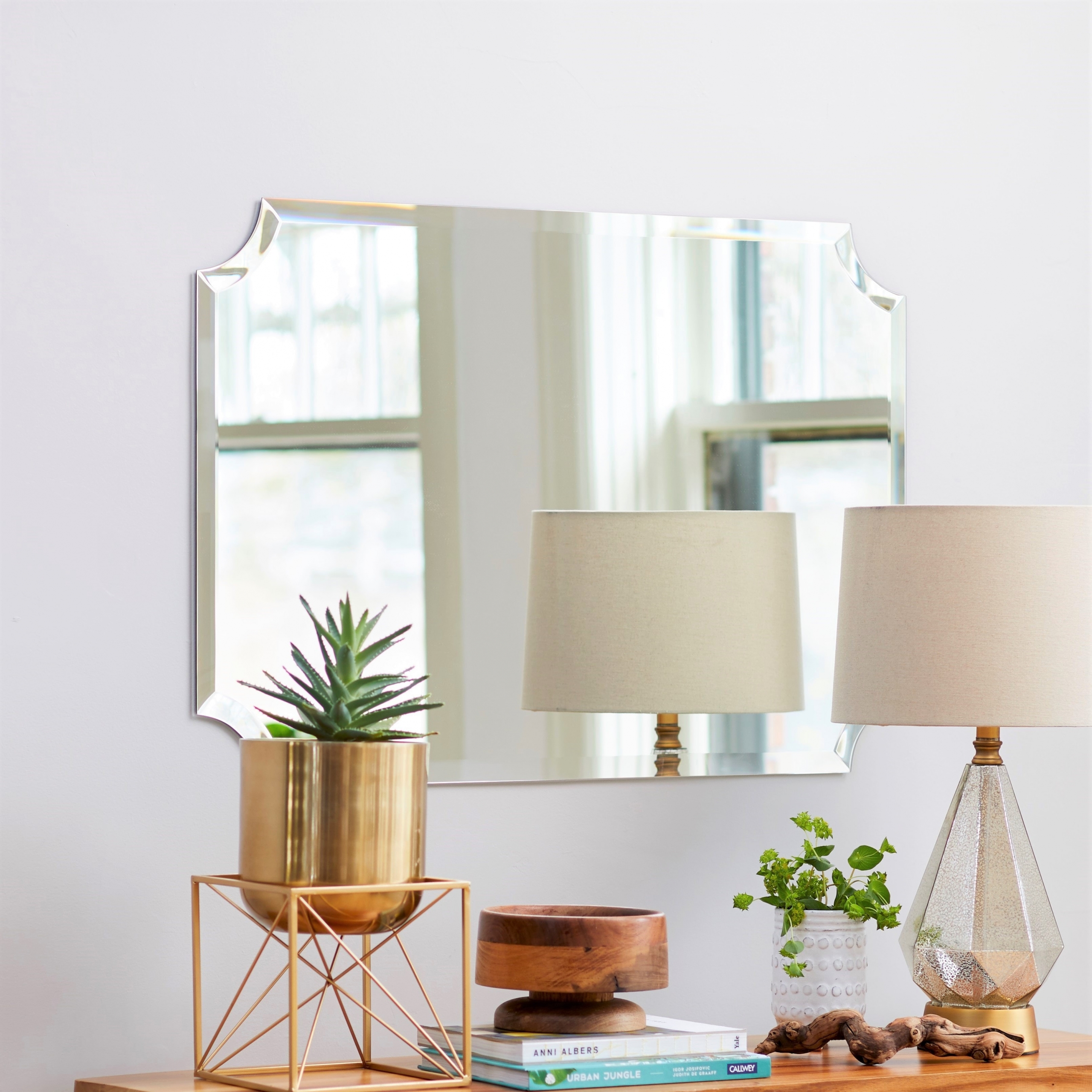 Frameless Beveled Scalloped Rectangle Mirror - Better Bevel