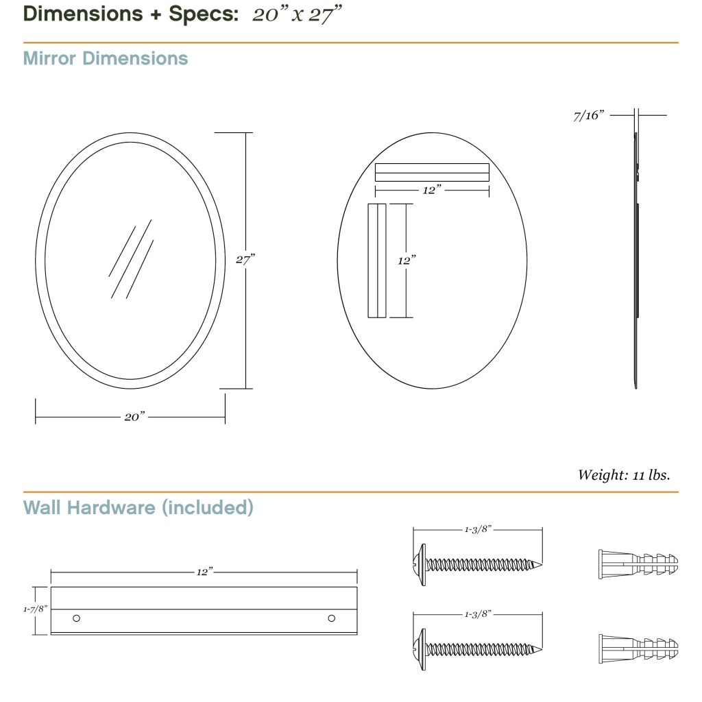 Frameless Beveled Oval Mirror - Better Bevel - Made in USA